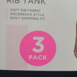 Danskin | Tops | Danskin 3 Pack Rib Tanks M L Xl Xxl Racerback Slimming ...